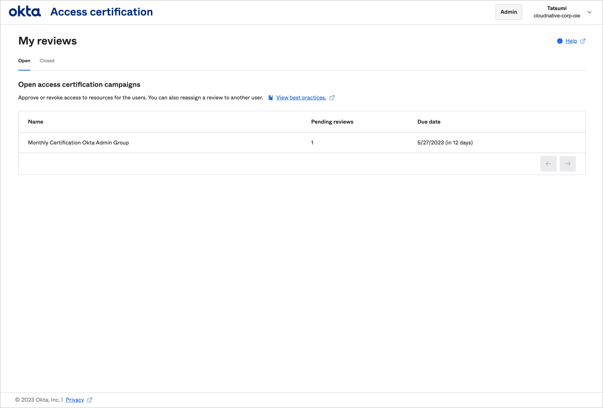 Okta Identity GovernanceのAccess CertificationsとGovernance Reportsを試してみた – CloudNative Inc. BLOGs